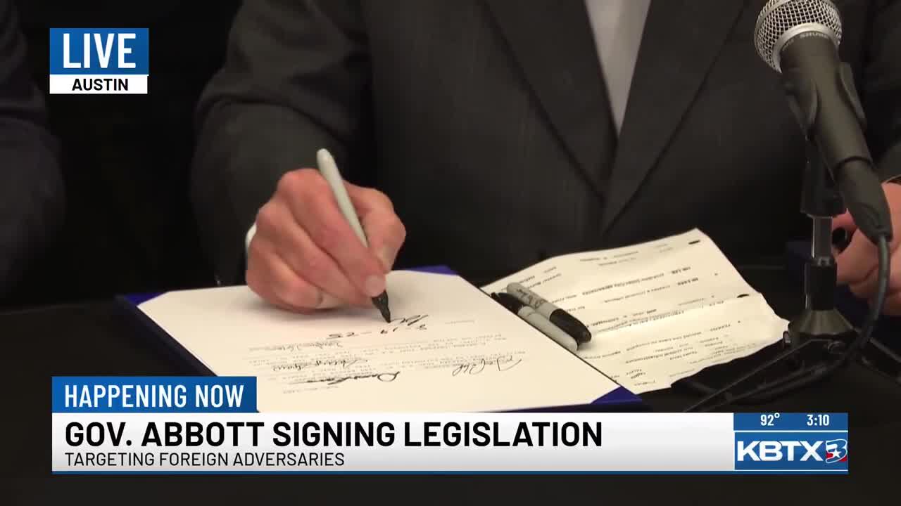 Texas governor signs legislation targeting foreign adversaries