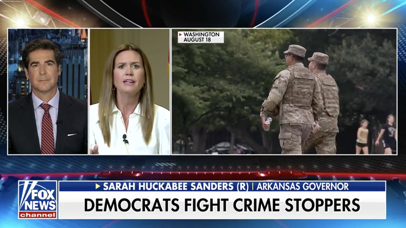 Sarah Huckabee Sanders supports Trump's National Guard crime plan
