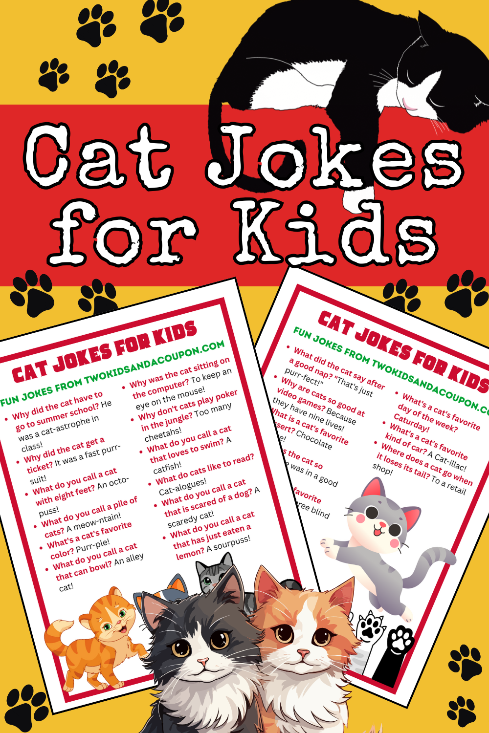 Funny Cat Jokes for Kids and Adults PLUS Free Printable