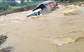 Trailer truck with driver swept away in Sundargarh