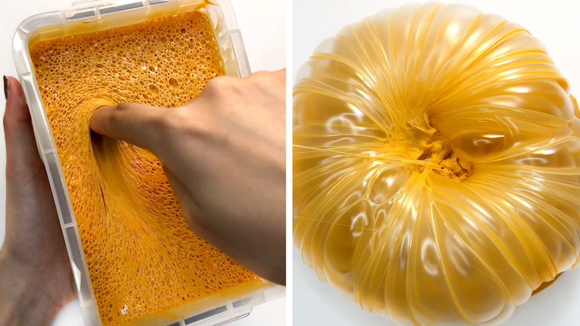 Slime amarillo con espuma y slime claro | ASMR