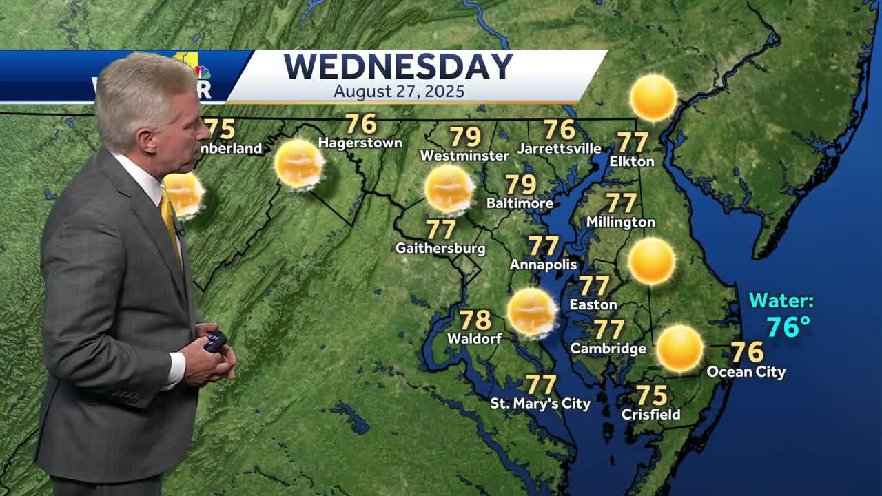 Maryland weather forecast: Temps remain mild across region on Aug. 27
