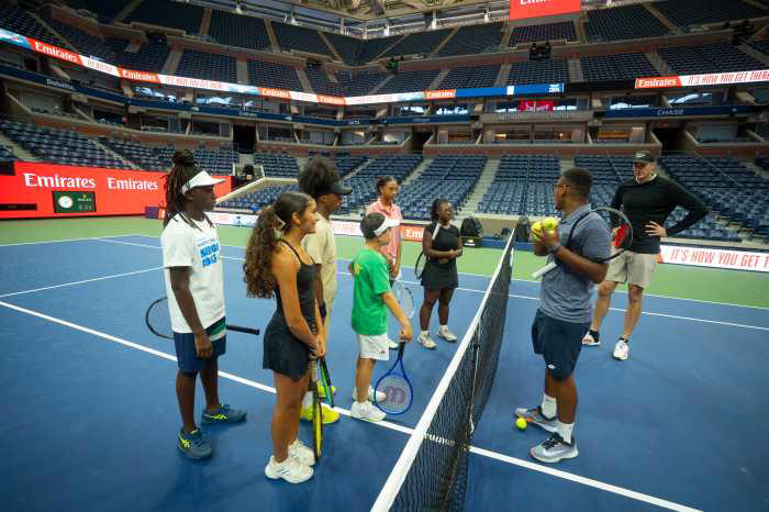 Kids from Kings County Tennis League rally with Sloane Stephens, John ...
