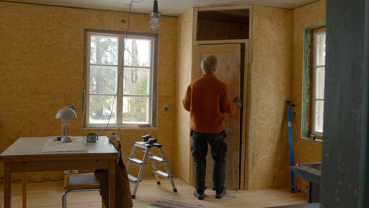 Making a door frame for the walk-in pantry