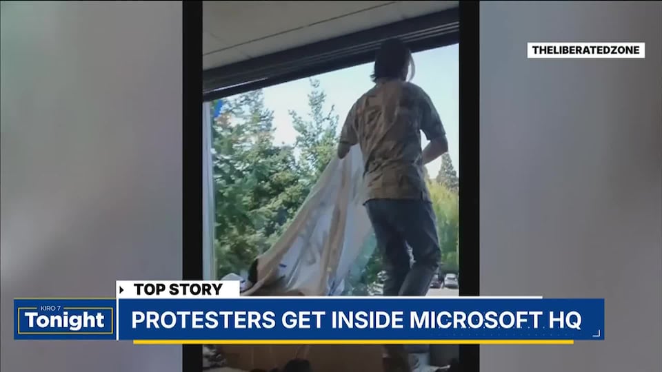 VIDEO: Pro-Palestine protesters get inside Microsoft HQ