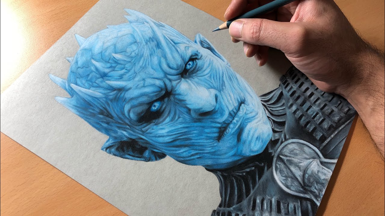 Drawing Night King Game of Thrones dark fantasy character art