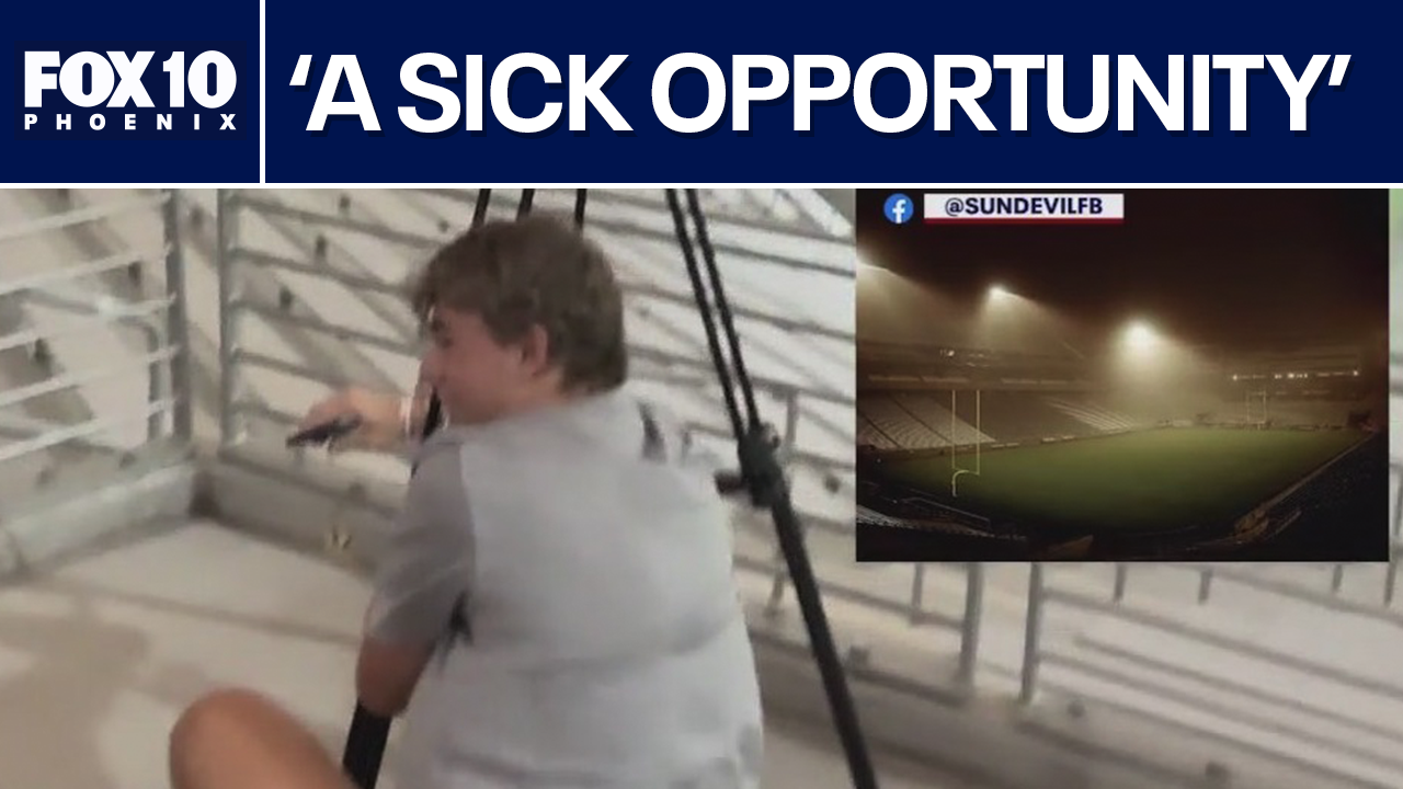 ASU Football staff brave storm to film viral video