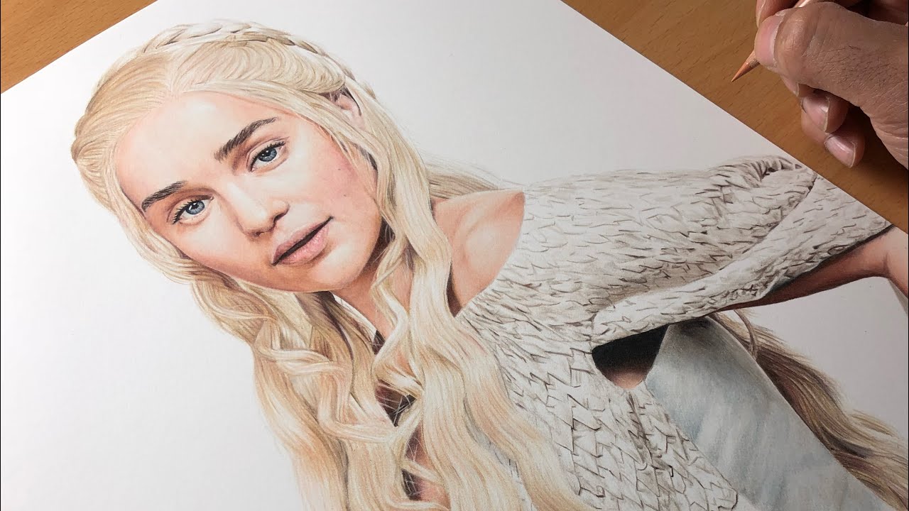 Drawing Daenerys Targaryen | Emilia Clarke Time-Lapse Art