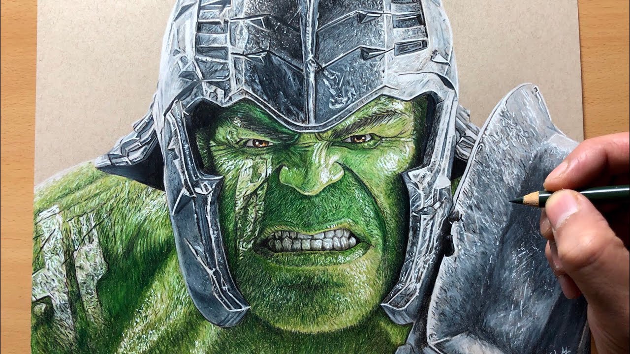 Drawing Gladiator Hulk Thor Ragnarok Marvel Character Sketch Timelapse