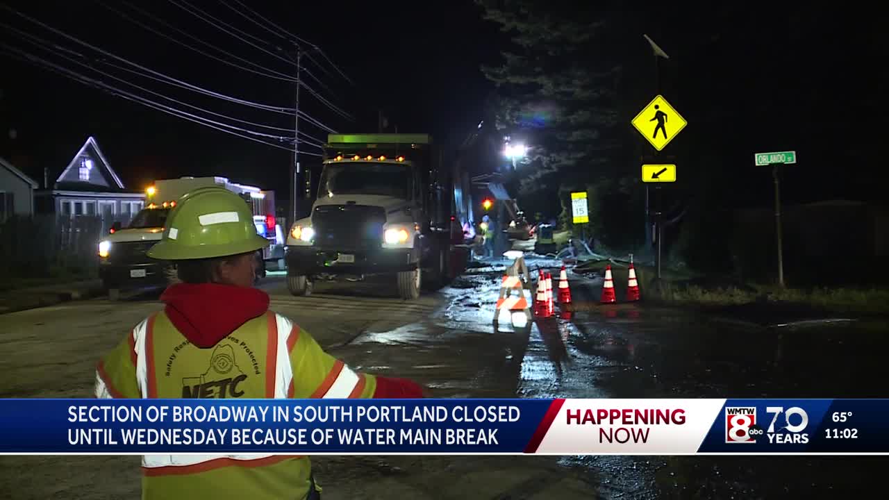 South Portland water main break causes road closures