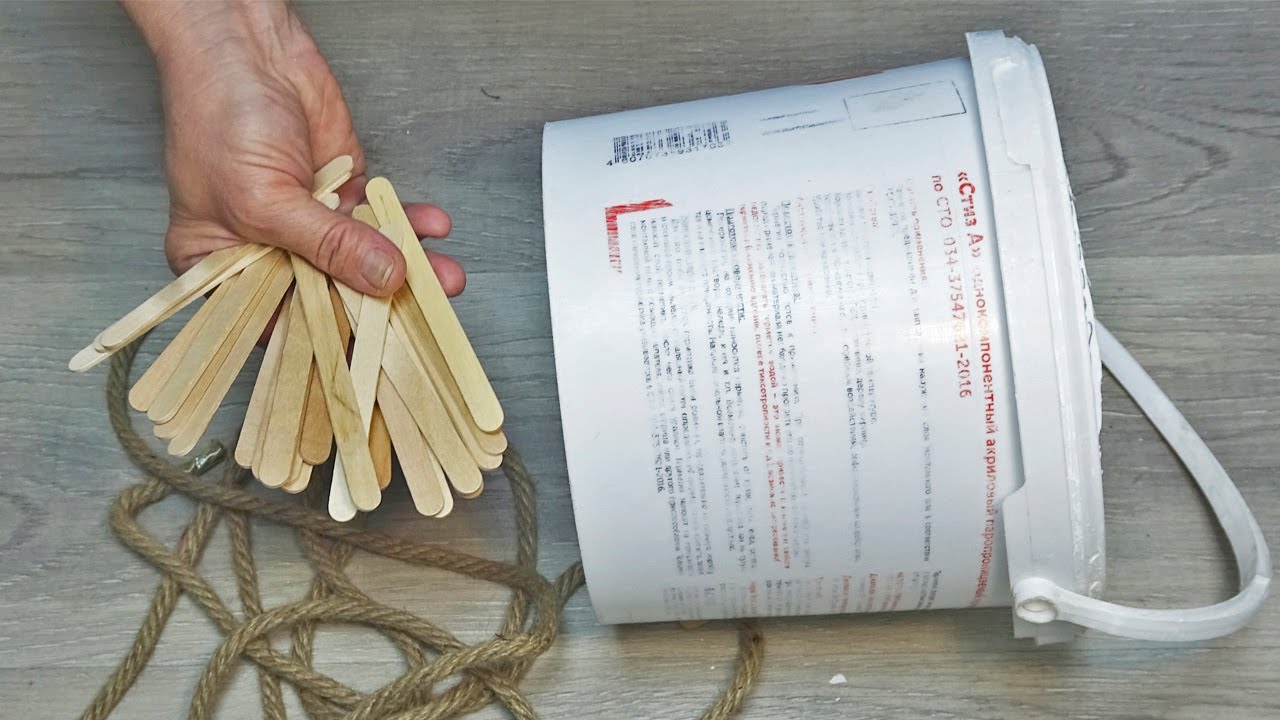 Surprising Craft From Old Bucket and Ice Cream Sticks