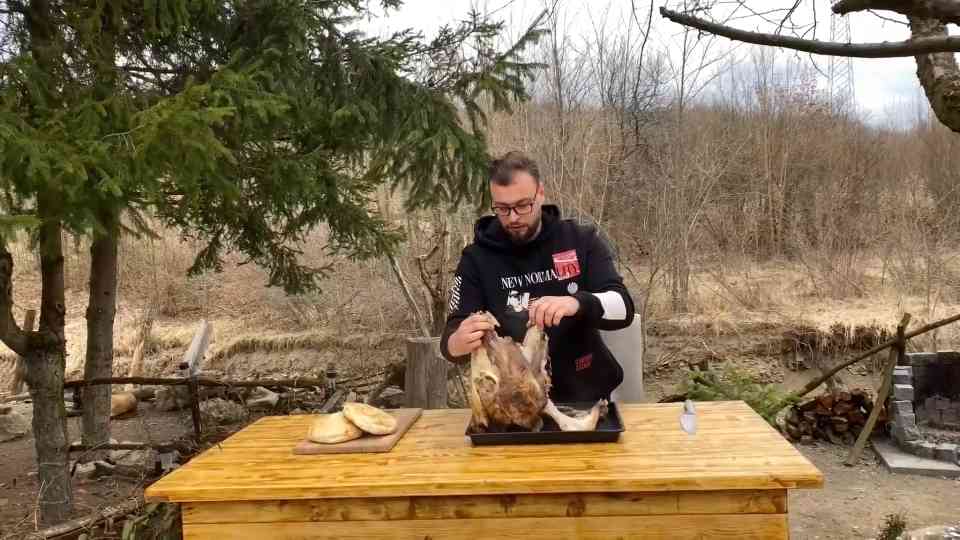 Bull Head Roasted In A Pit Of Fire For 6 Hours