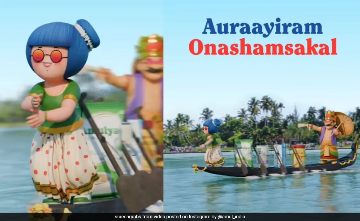 Amul Girl Performs 'Aura Farming' Dance During Boat Race In Viral Onam Ad