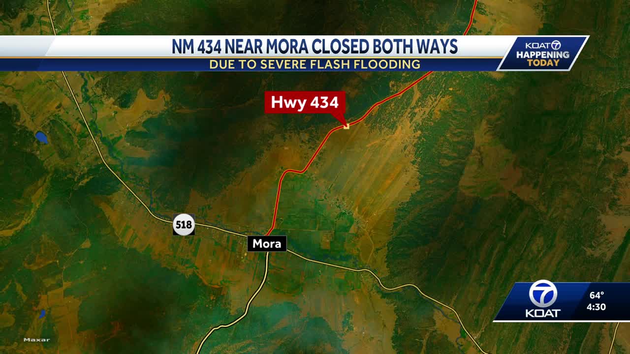 Highway 434 closed near Mora due to flash flooding