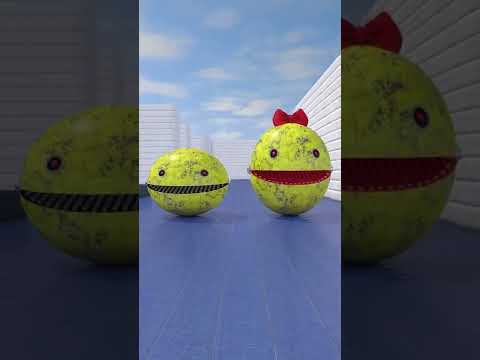 Robot Pacman & Ms. Robot Pacman in the Pool #Shorts