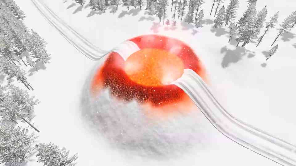 Cars vs Volcano Crater Bulge Road - Driving and Jumping Over Snow Hill ...