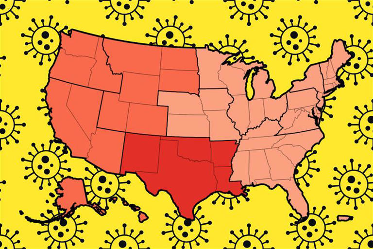 Map shows rising COVID cases as Stratus variant spreads