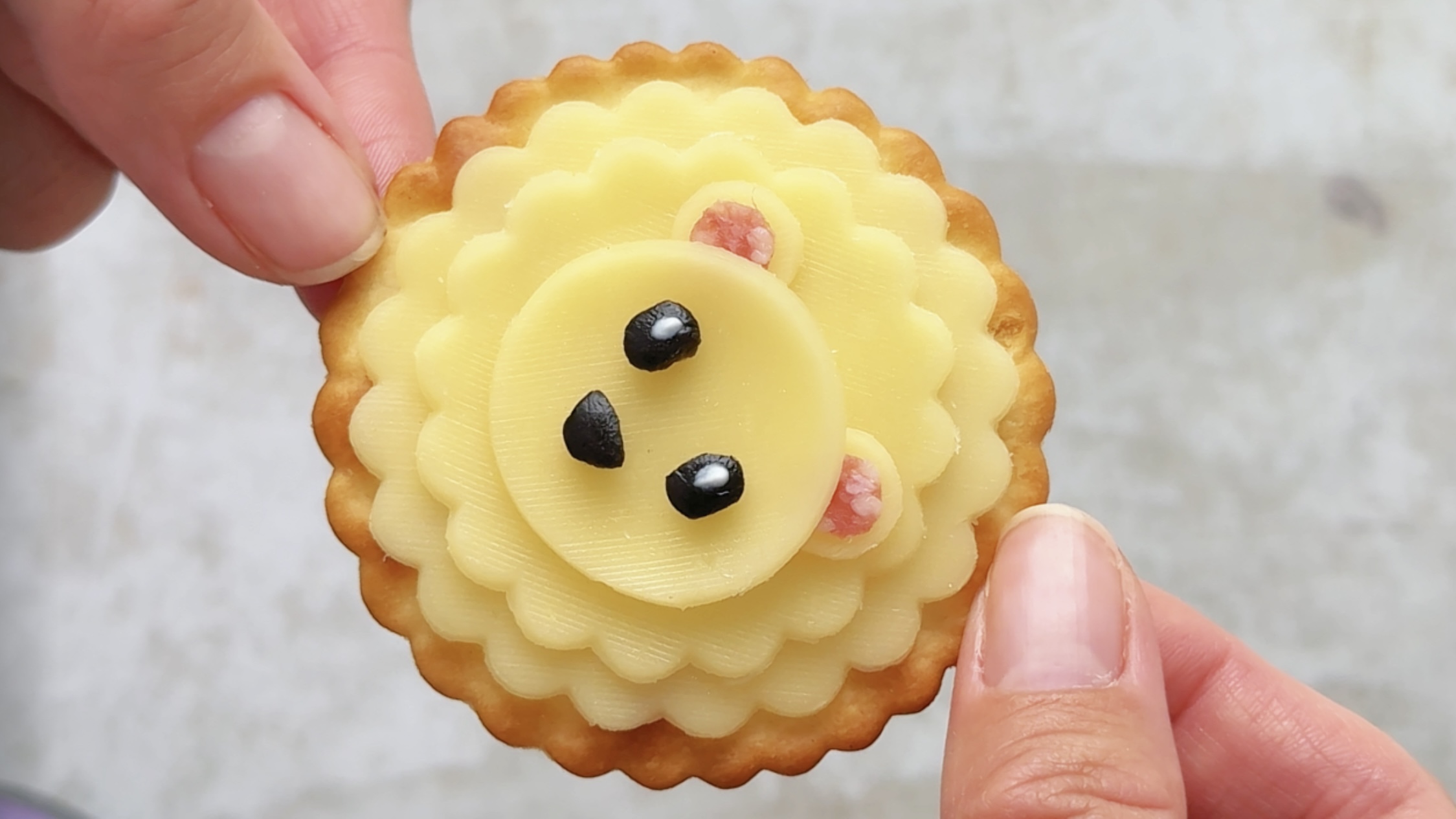 Lion crackers, adorable cheese, and cracker snack