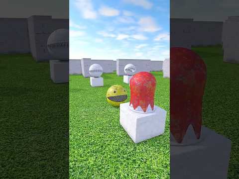 Robot Pacman vs statue monsters 👿👹👻🗿 #pacman #robotpacman