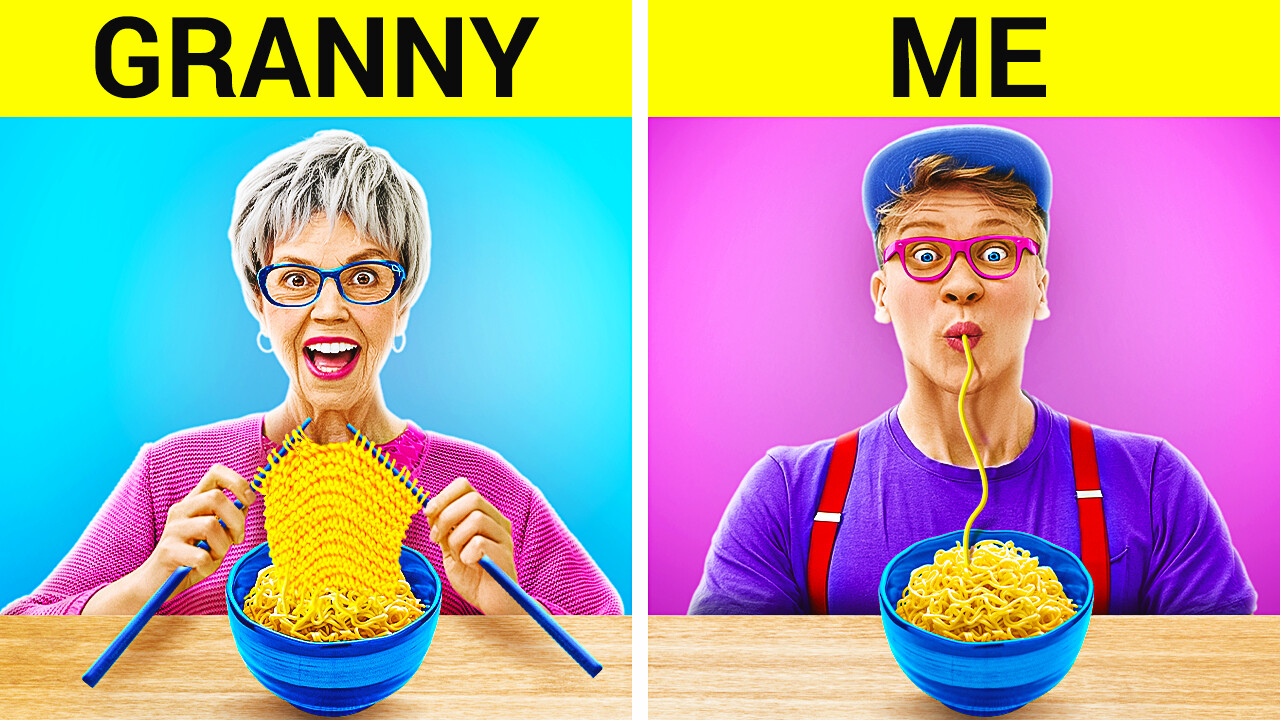 Granny And Me! Funny Parenting Hacks || Grandma Crafts! Funny Cooking ...