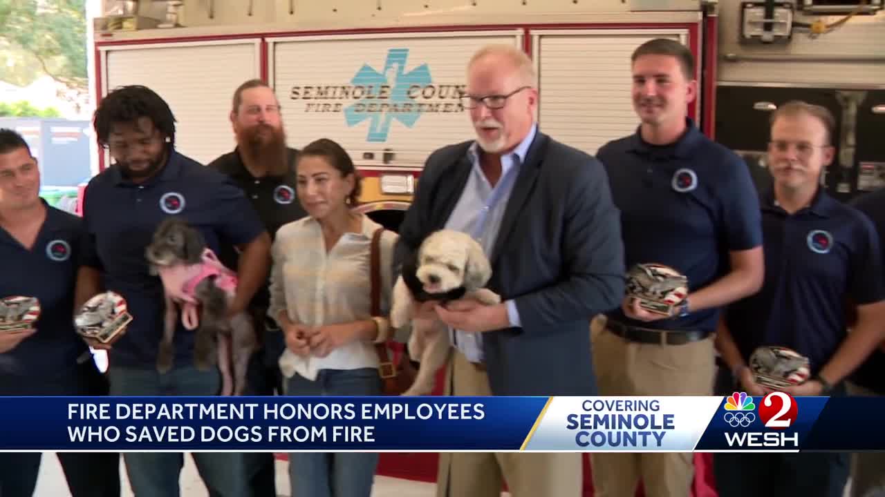 Winter Springs employees honored for saving dogs from house fire