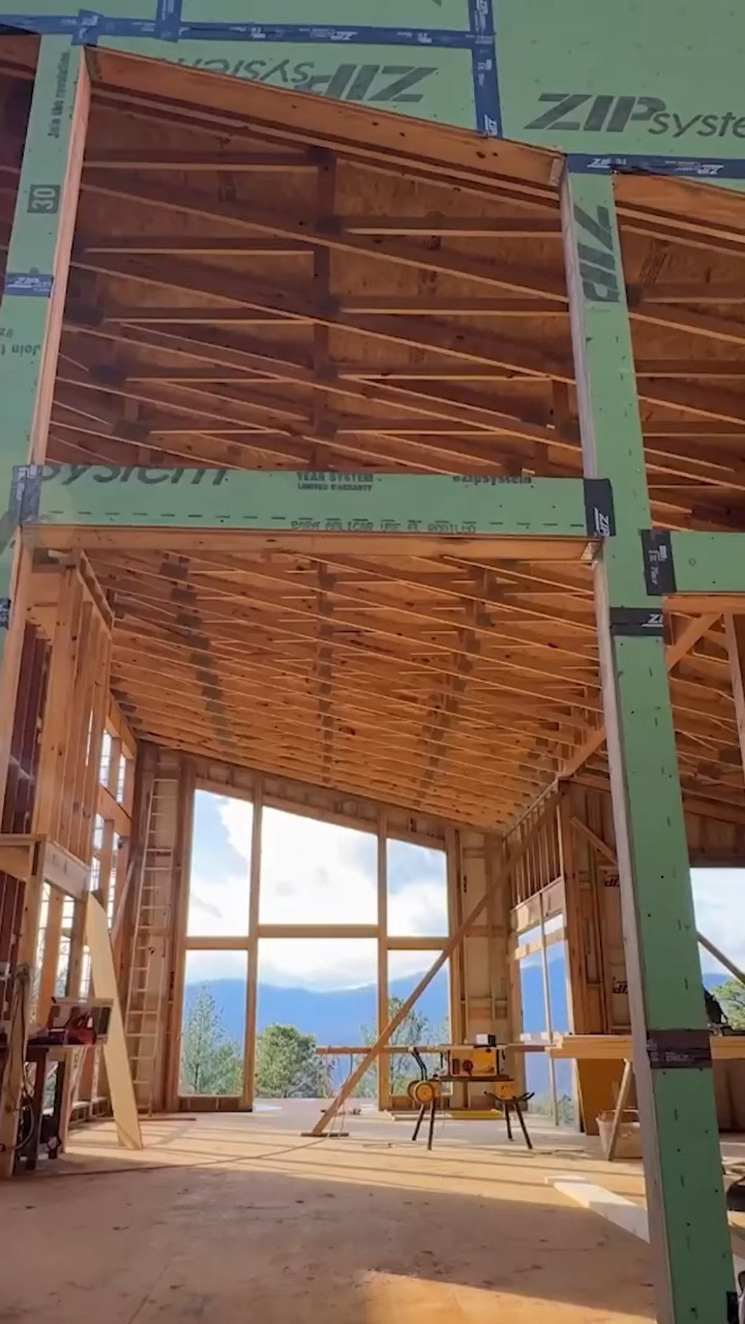 Construction of a Mega-Sized Modern Home: Beams Everywhere