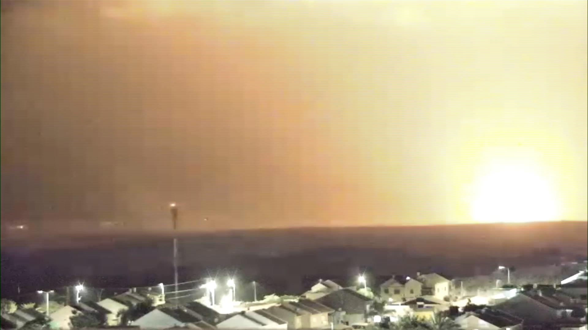 Large explosions light up night sky over Gaza Strip as Israel continues ...