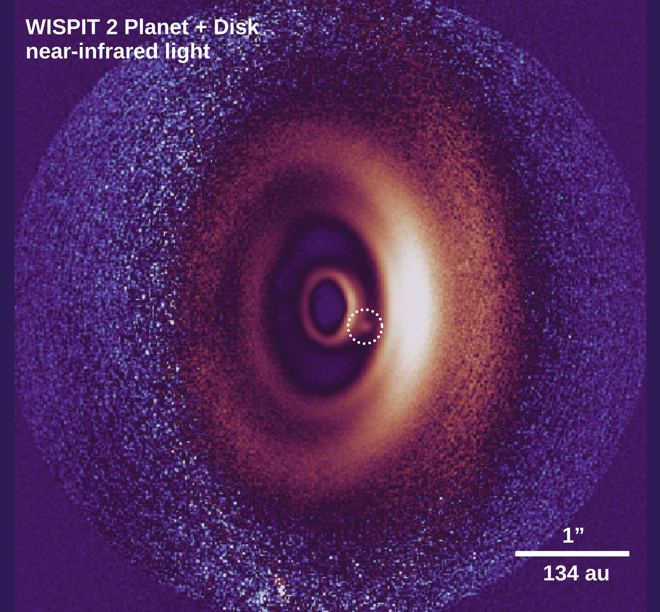 Astronomers discover 1st exoplanet in multi-ringed disk. WISPIT 2b is ...