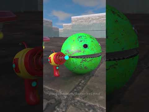 Alien robot pacman vs monsters 👽🛸🤖🔫🍐🍌 #shorts #pacman #robotpacman