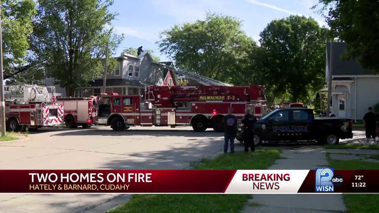 Fire spreads between 2 Cudahy homes near Sheridan Park