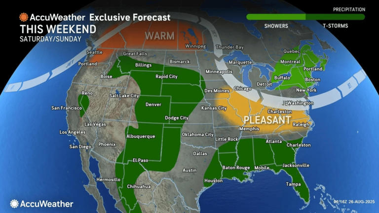 Map shows where worst weather will hit over Labor Day weekend