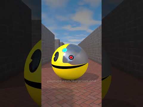 Robot Pacman vs cyborg Pacman 🤖🦾💥🔫 #pacman #robotpacman