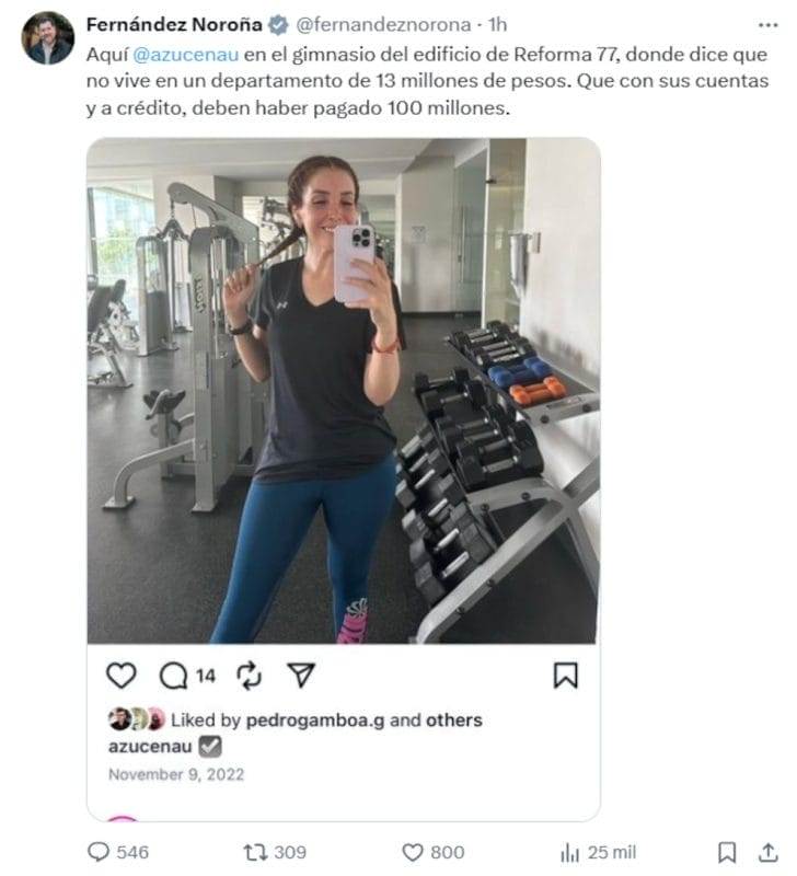 Azucena Uresti acusa a Noroña de intimidación tras difundir foto personal