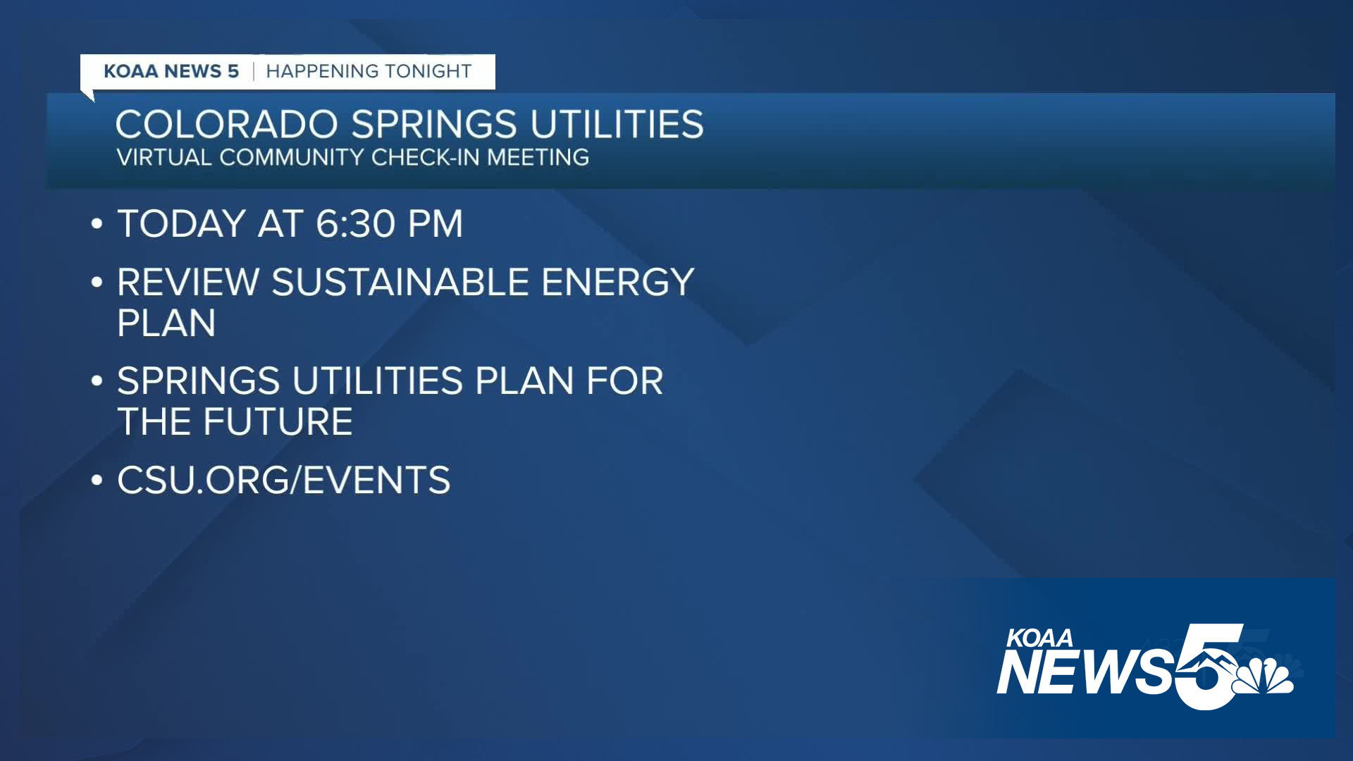 Colorado Springs Utilities hosting virtual check-in for Sustainable ...