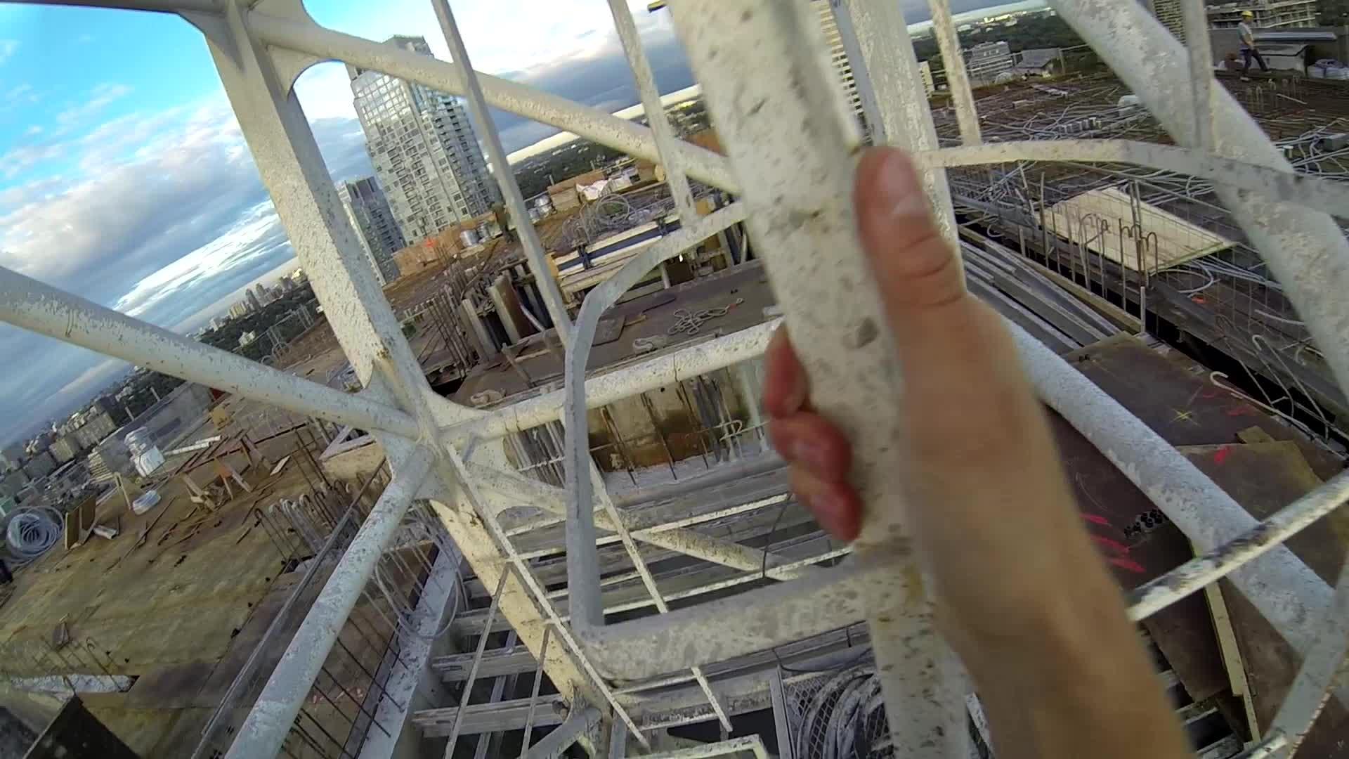 Climbing to the Top of Tower Crane
