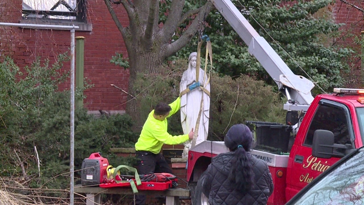 Recovered Virgin Mary statue from church fire will have a new home