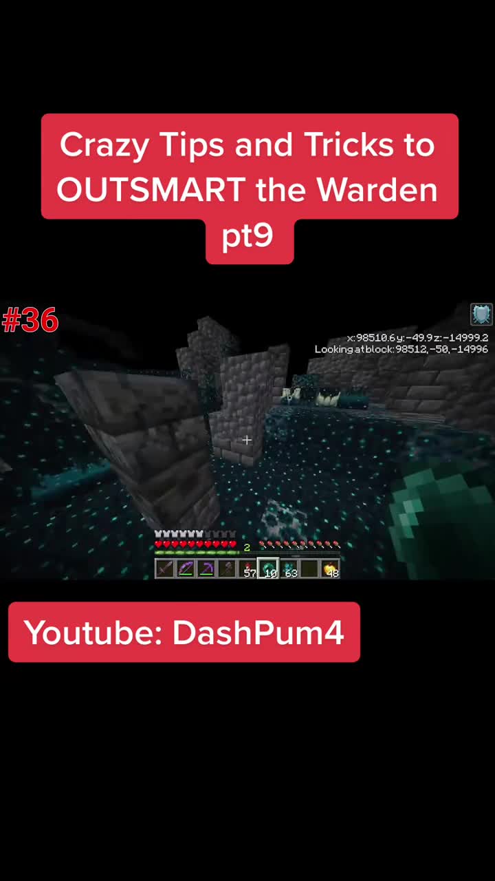 How to escape a giga-warden! #minecraft #hardcoreminecraft #warden #a...