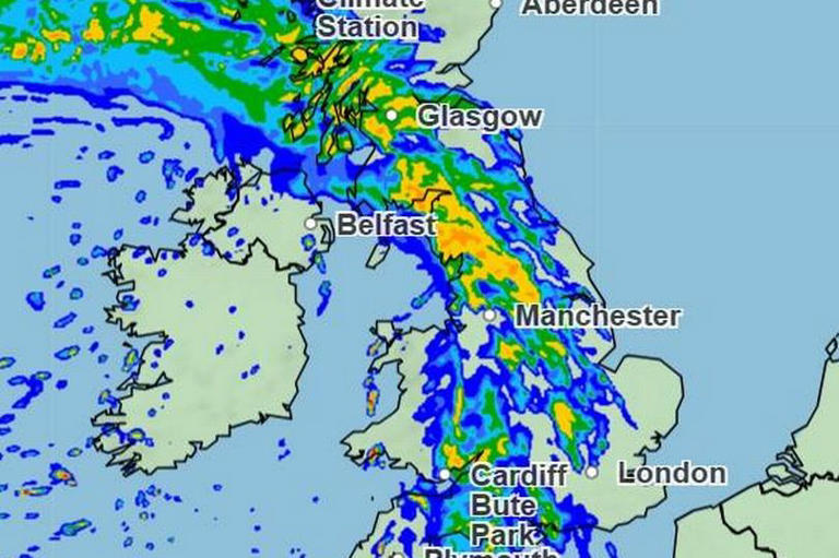 Met Office maps show exact areas of UK set to be battered by rain this week