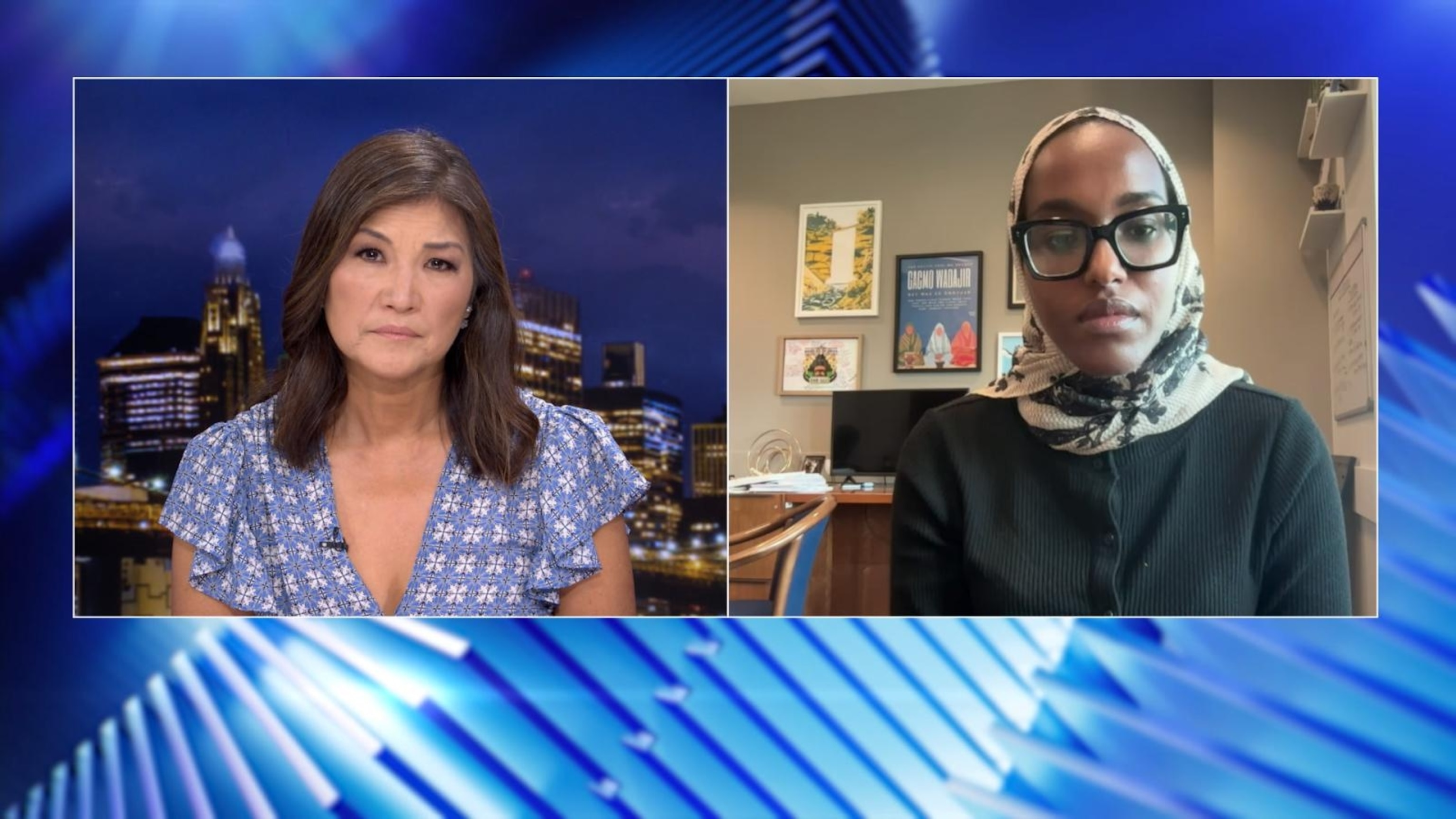 Minnesota State Sen. Zaynab Mohamed reacts to Minneapolis school shooting