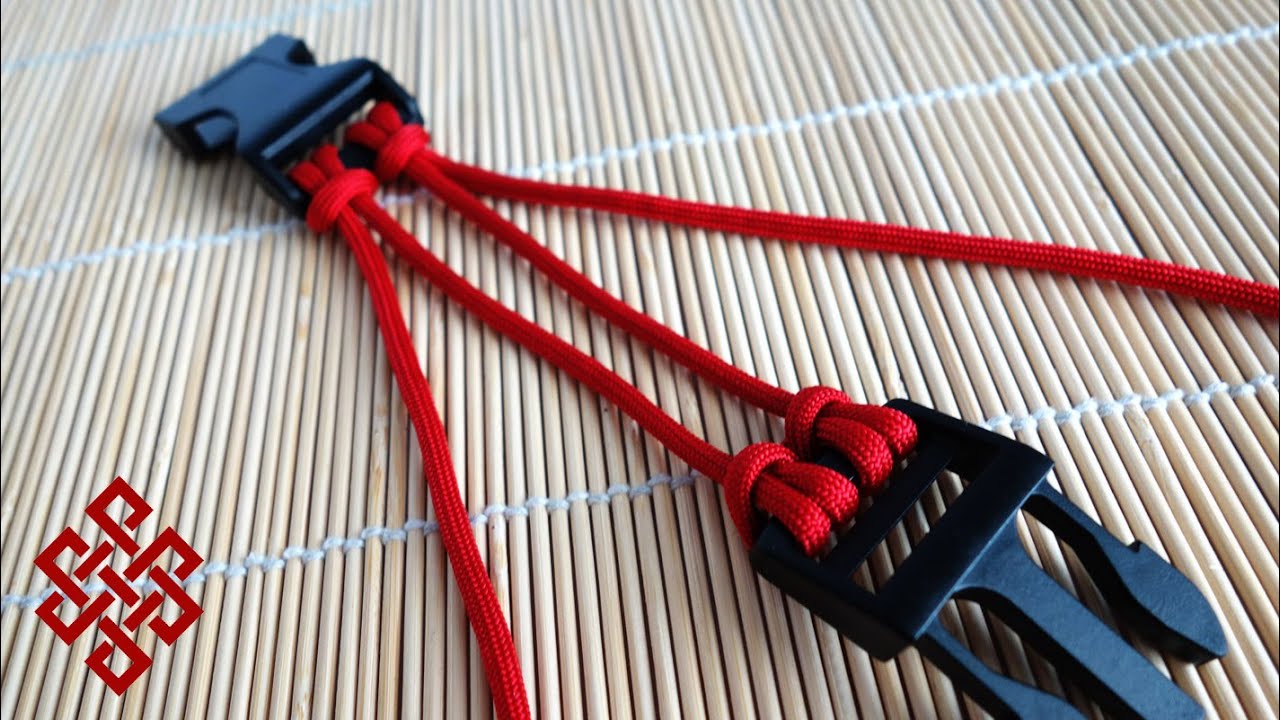 How to Make a Two Strand Double Cow's Hitch Paracord Buckle Core Tutorial