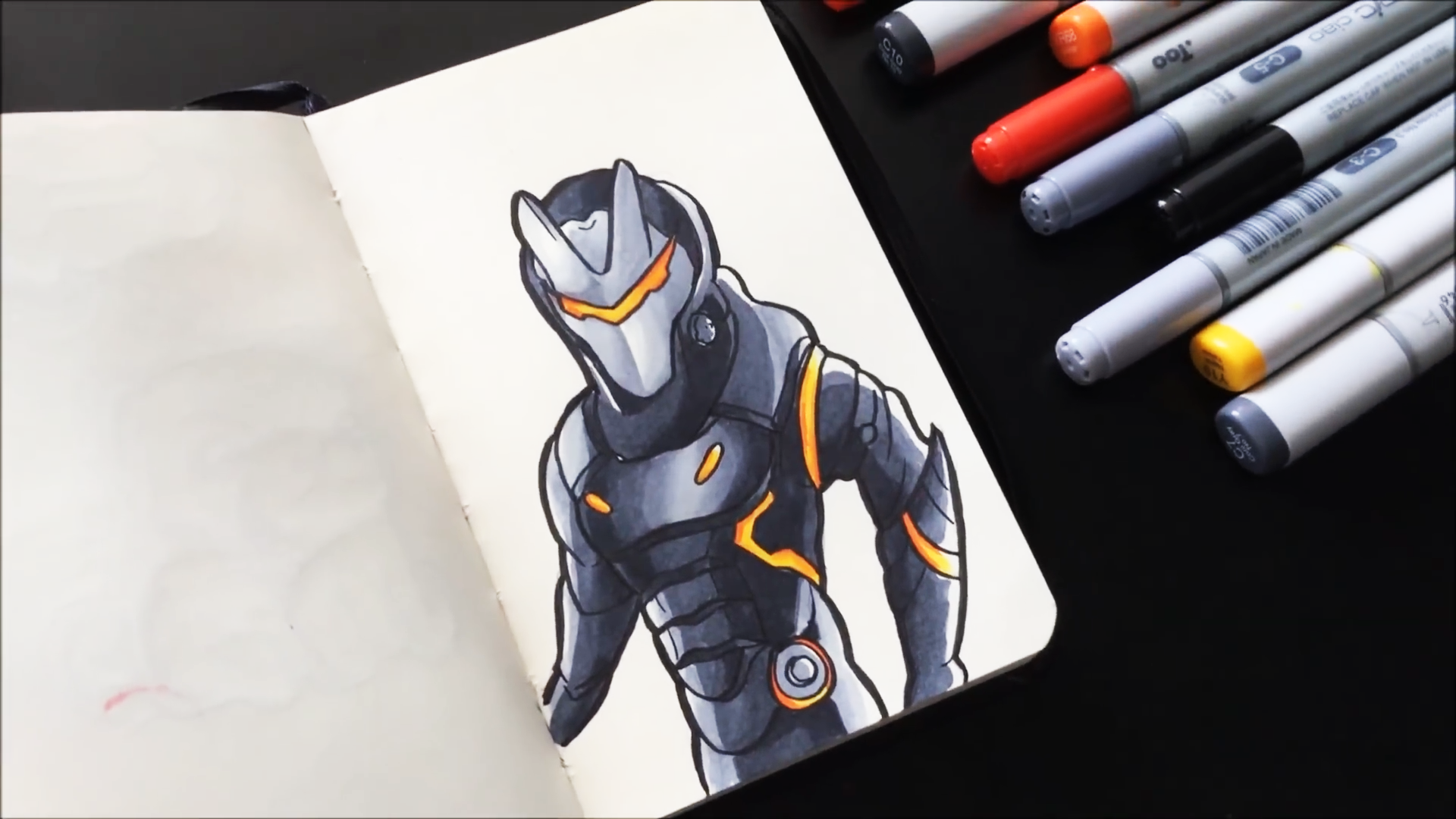 Drawing Omega from Fortnite with Markers