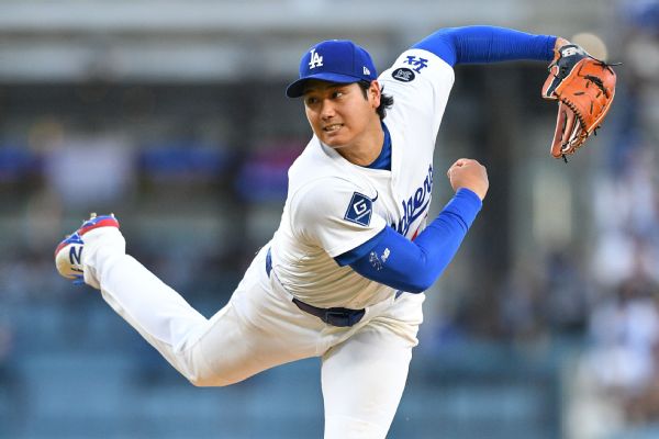 Ohtani takes big leap, earns first win of season for Dodgers