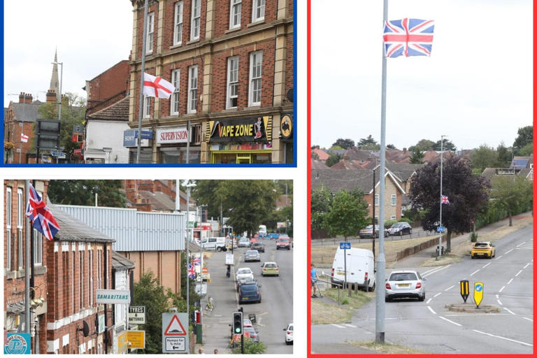 Kettering streets lined with scores of Union and St George flags put up ...