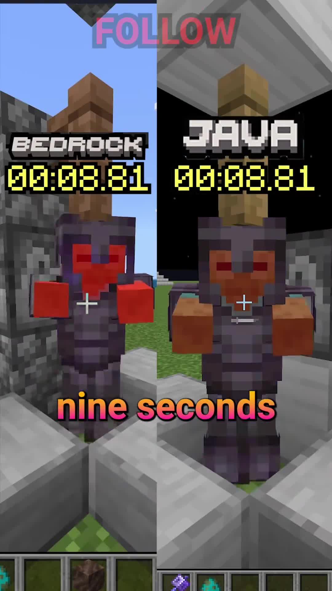 who would win in a fight, a JAVA PLAYER or a BEDROCK PLAYER?!? #mine...