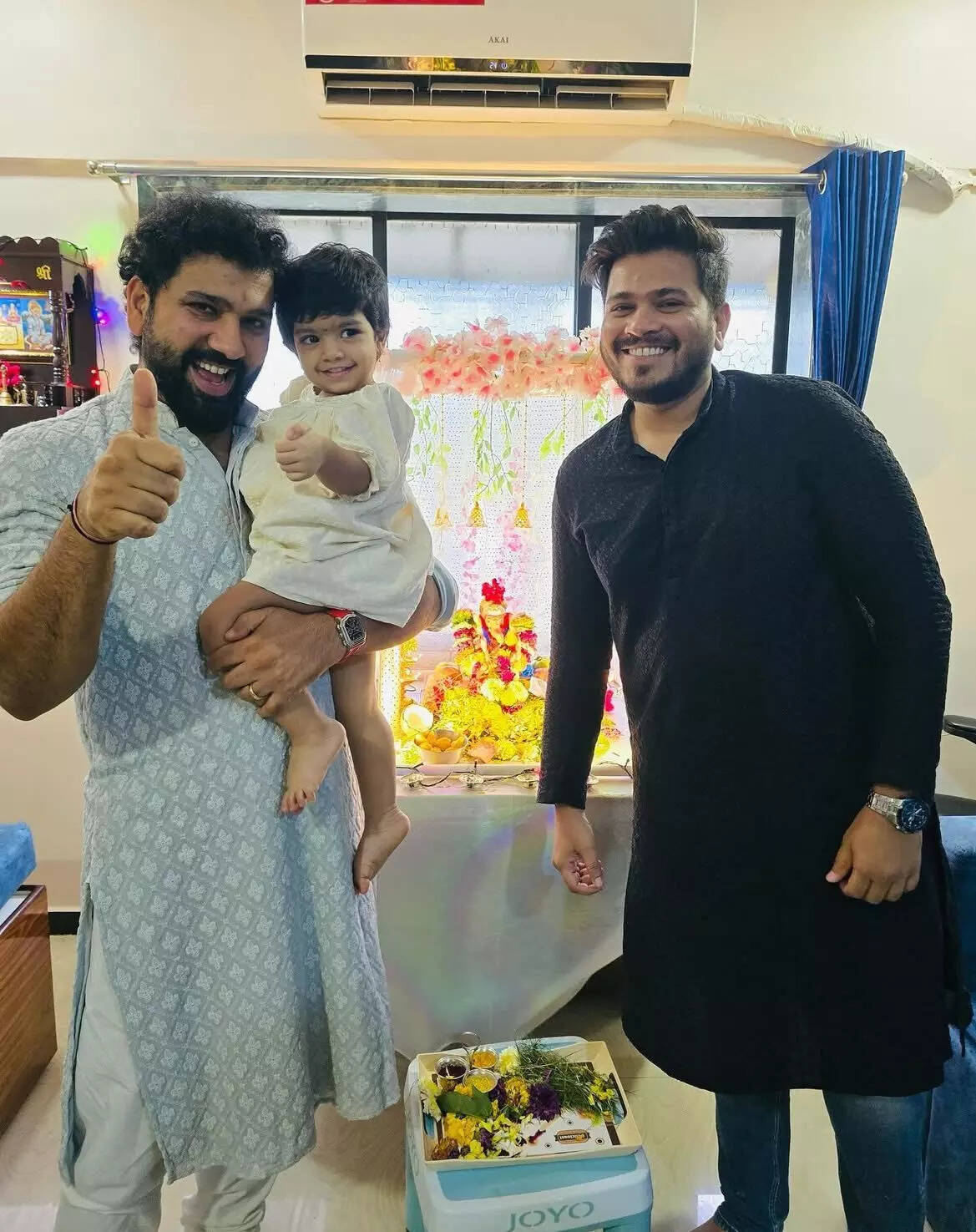 In pictures: Rare pic of Rohit Sharma with brother, family on Ganesh ...