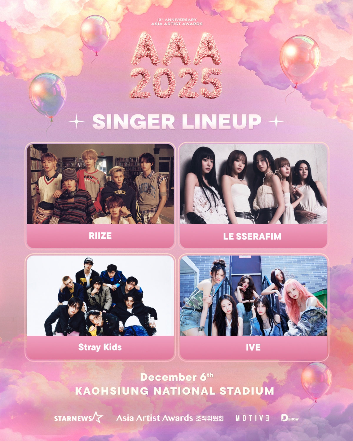 Lineup Perdana AAA 2025 Bikin Heboh! RIIZE, LE SSERAFIM, Stray Kids ...