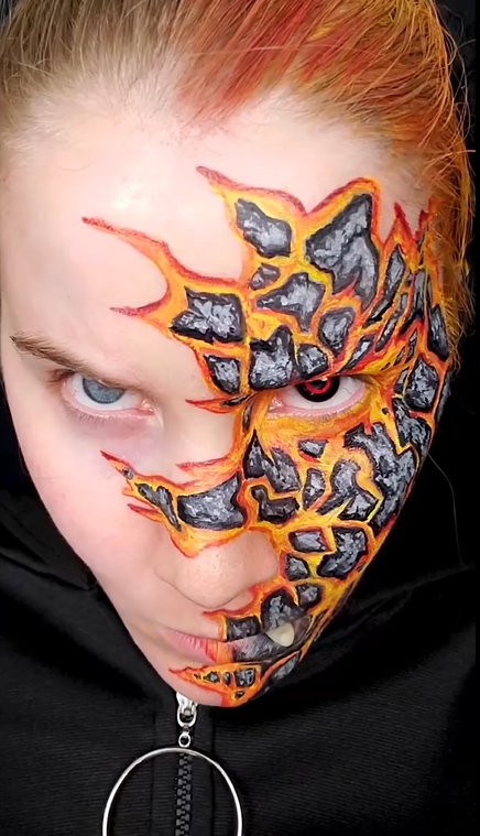 Transforming into a Lava Demon — SFX Makeup and Bodypaint