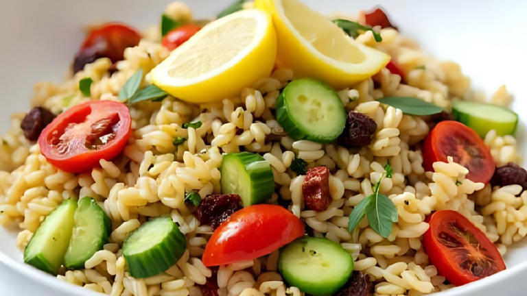 Mediterranean Orzo Salad with Sun-Dried Tomatoes (WFPB-Friendly)