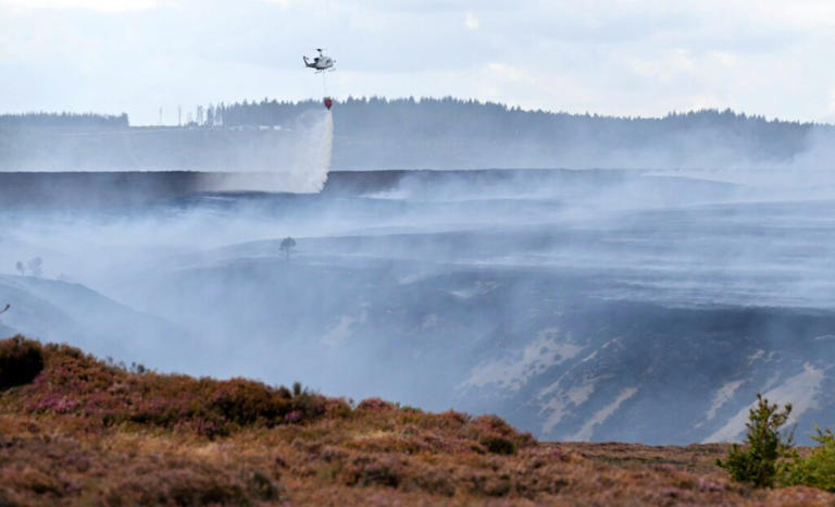 More than a dozen WW2 bombs explode as firemen battle moor blaze
