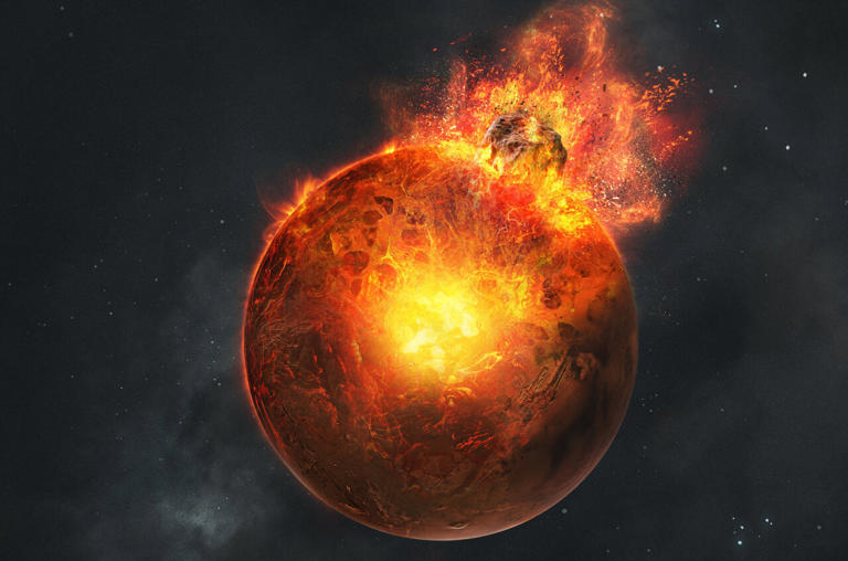 Mars's mantle preserves chaotic features from colossal impacts